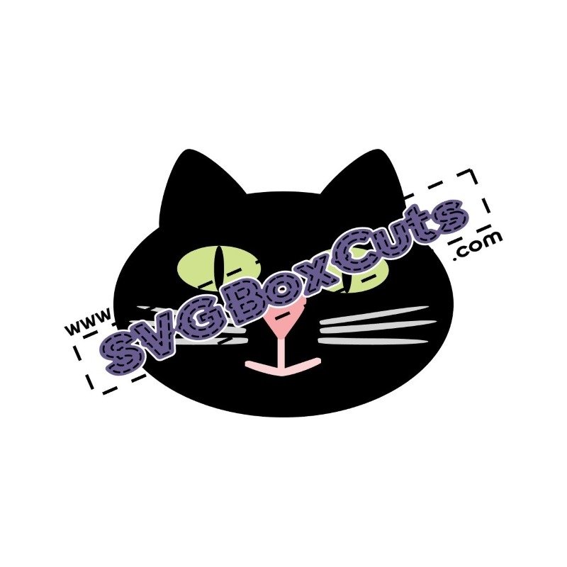 FREE SVG Cat Face Treat Box / Halloween Gift Box